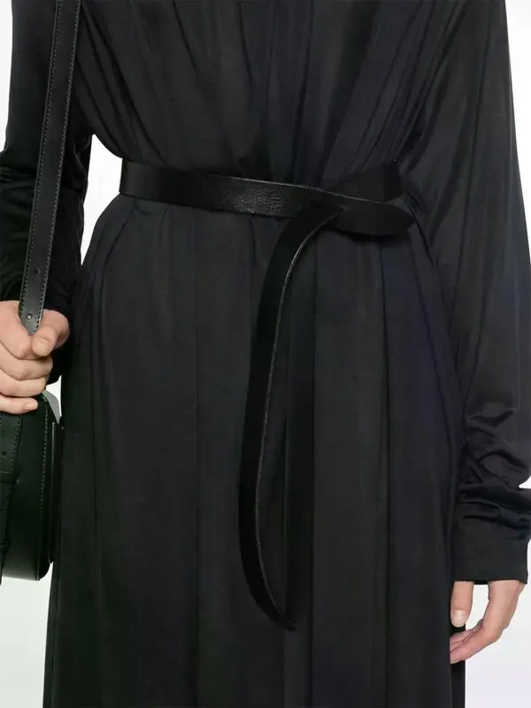 Fabiana Filippi Silk Maxi Dress With Mock Neck And Draped Detailing