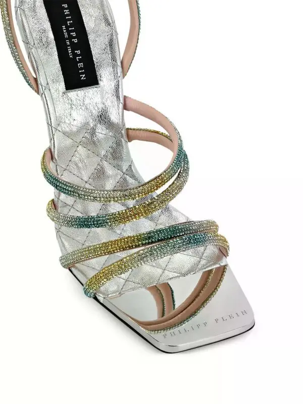 Philipp Plein Mirror 120mm Crystal-embellished Sandals