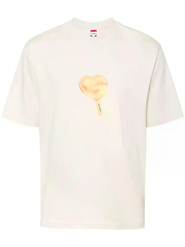 GROUND ZERO Logo-print Cotton T-shirt - Neutrals