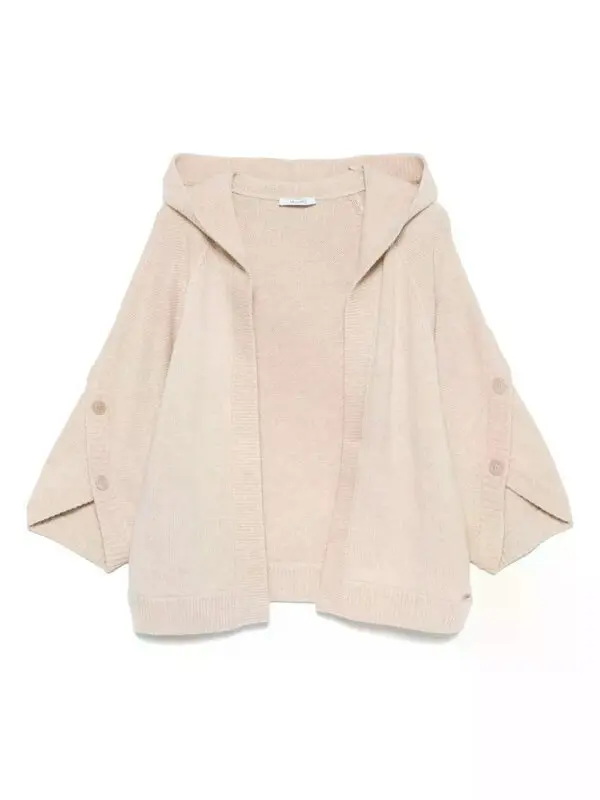 Max Mara Hooded Three-quarter Length Sleeve Cardigan - Neutrals