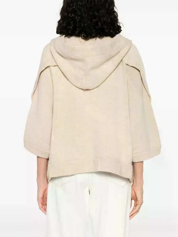 Max Mara Hooded Three-quarter Length Sleeve Cardigan