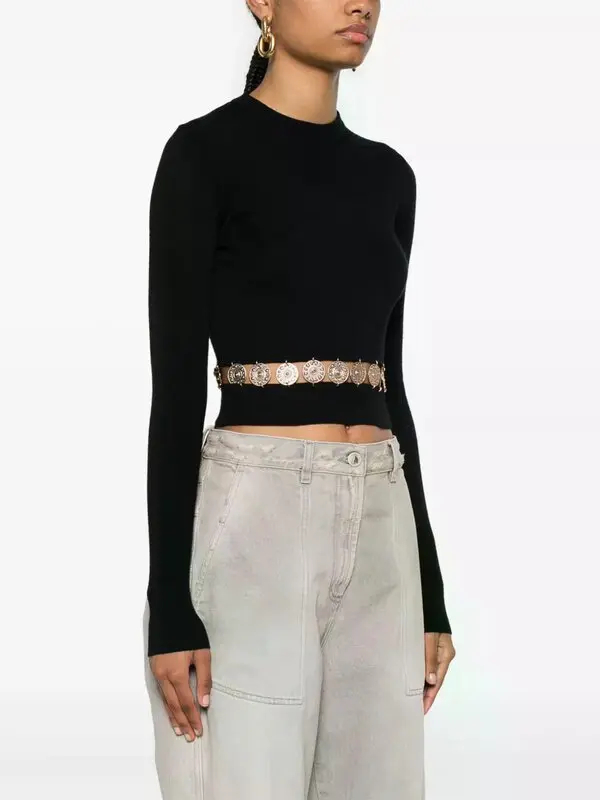 Rabanne Ribbed-knit Studded Top