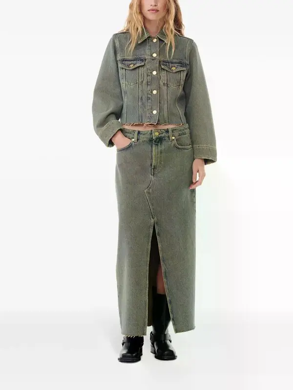 GANNI Raw-cut Hem Denim Jacket