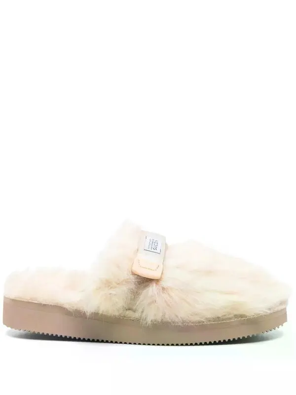 Suicoke Shearling Slip-on Slippers - Neutrals