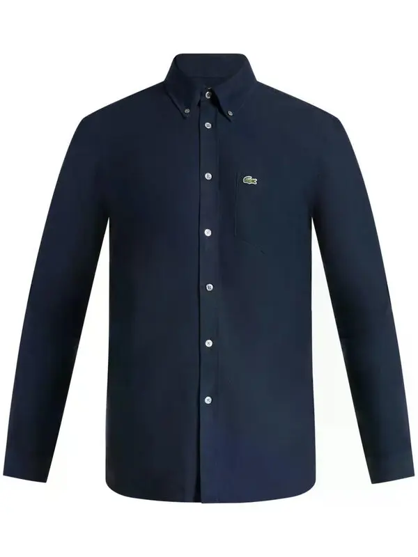 Lacoste Logo-appliqué Cotton Shirt - Blue