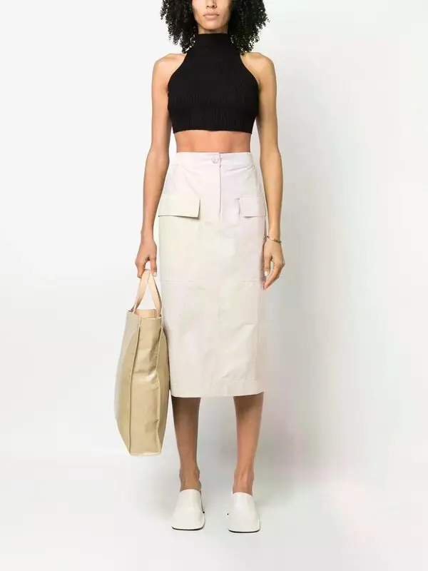 AERON Cropped High-neck Ribbed Knit Top