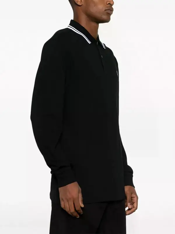 Fred Perry Logo-embroidered Cotton Polo Shirt - Black