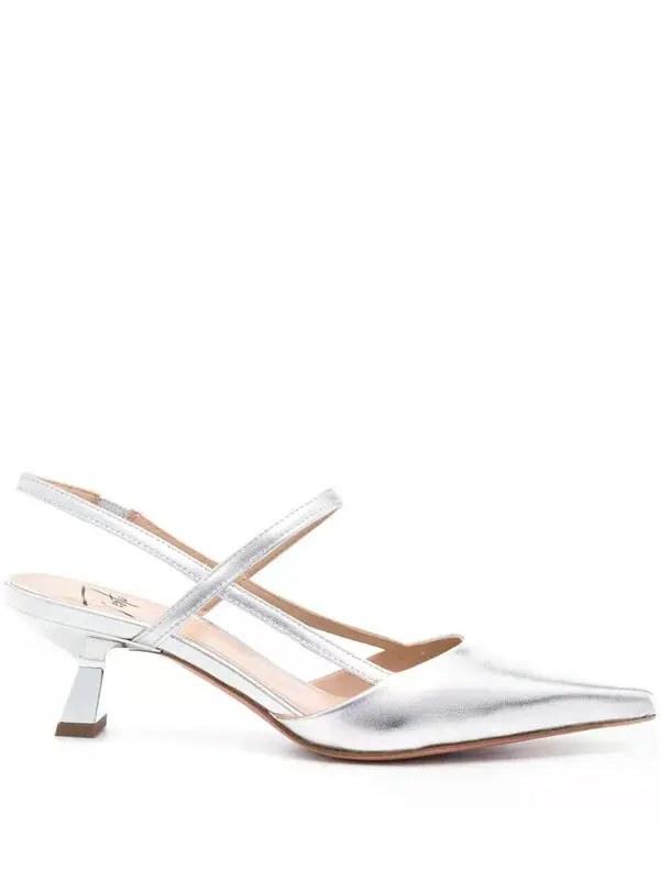 Roberto Festa Amai Metallic Leather Slingback Pumps