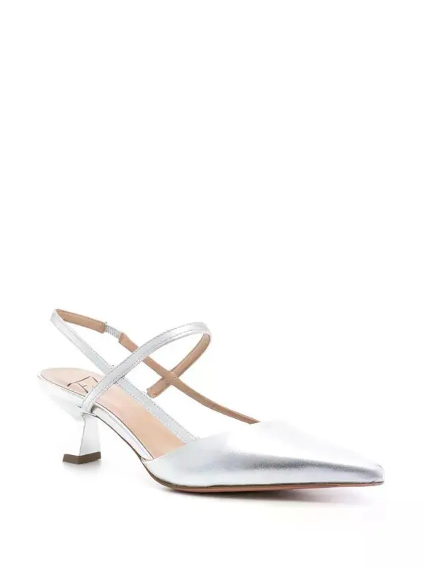 Roberto Festa Amai Metallic Leather Slingback Pumps