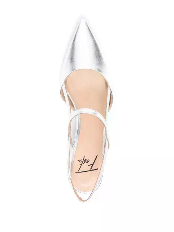 Roberto Festa Amai Metallic Leather Slingback Pumps