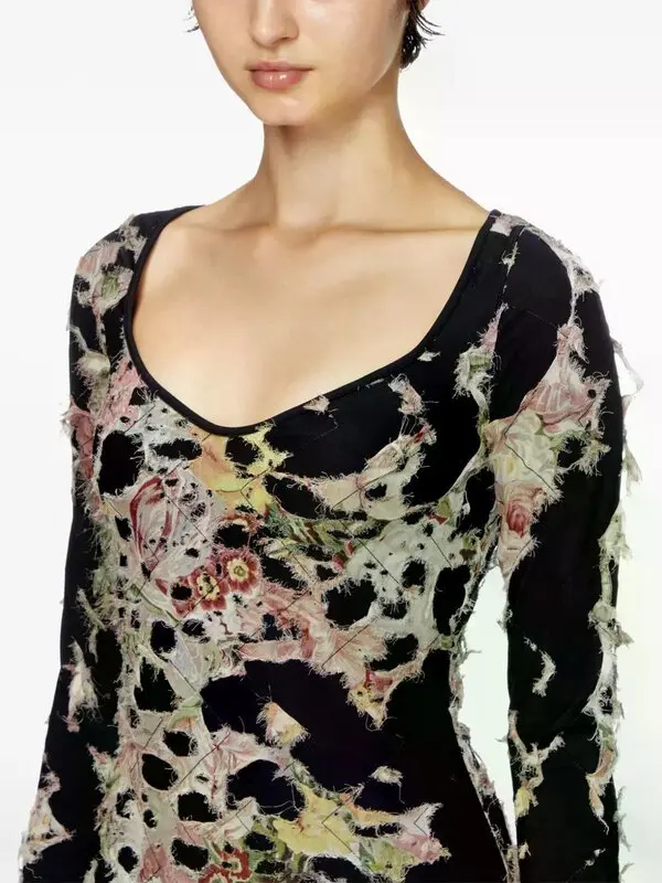 DIESEL® D-flocci Dress With Floral Panel Detailing