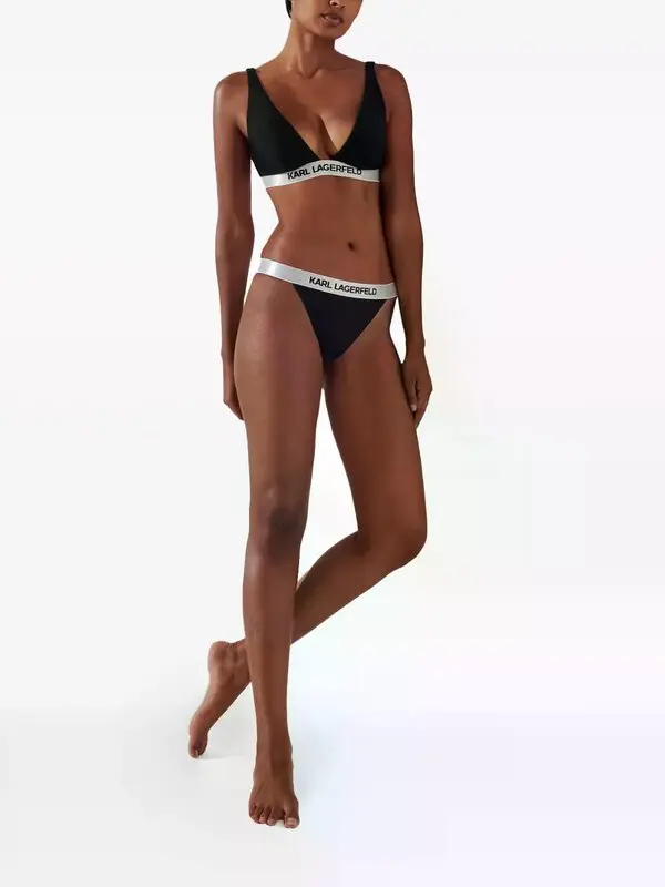 Karl Lagerfeld Logo Underband Triangle Bikini Top