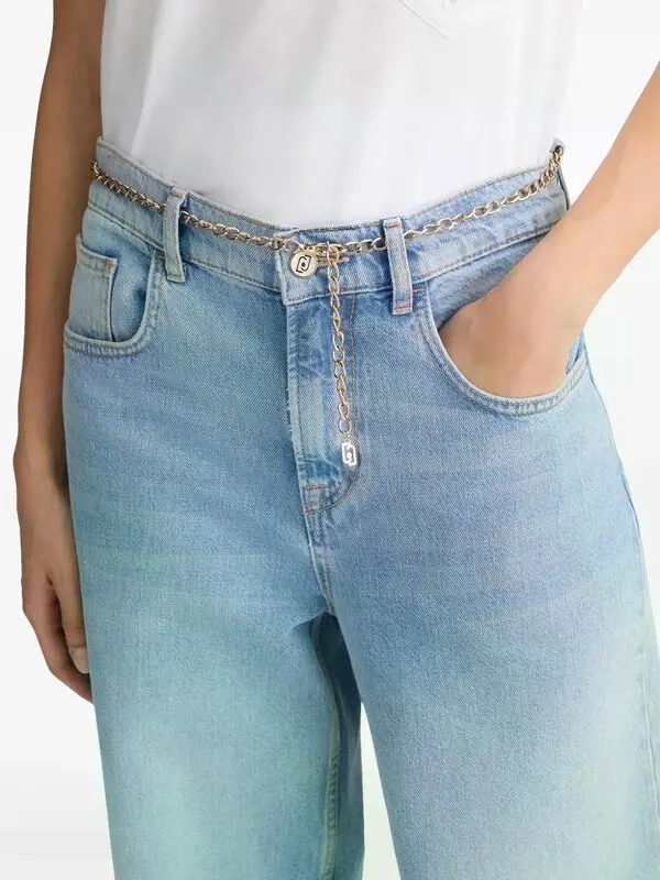 Liu Jo High-rise Straight-leg Jeans With Chain Detailing