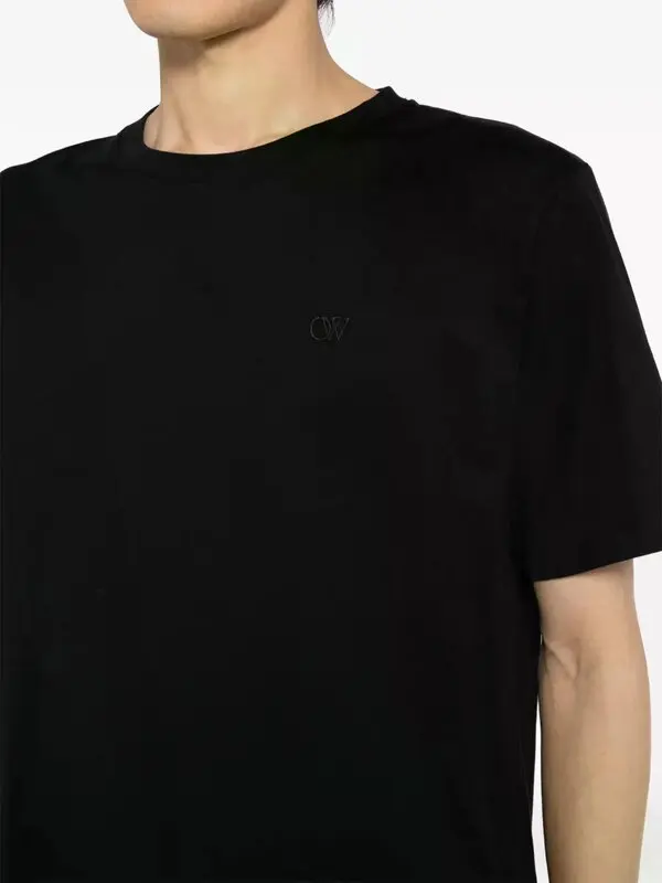 Off-White Logo-embroidered Cotton T-shirt