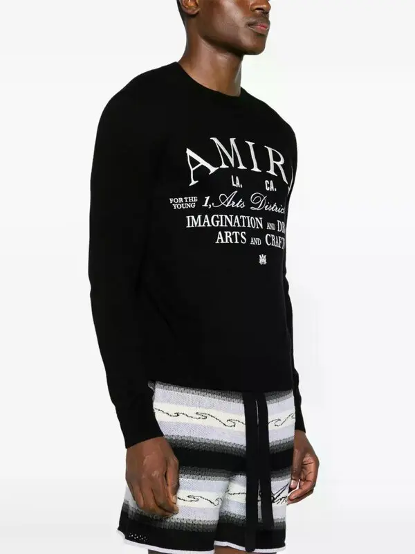 Amiri Arts District Embroidered Cotton Sweater