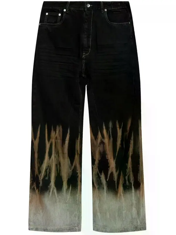 Rick Owens Degradé Effect Wide Leg Jeans - Black