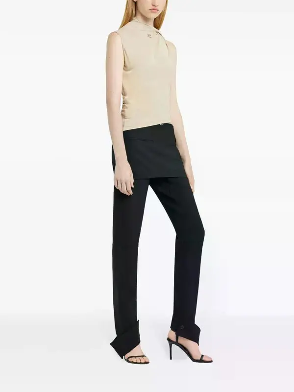 COURREGES Sleeveless Draped Top - Neutrals