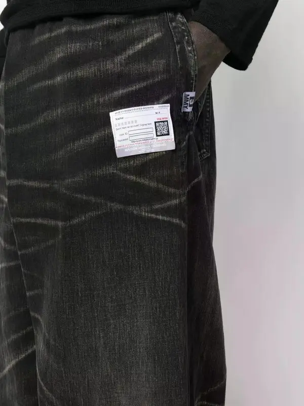 Mihara Yasuhiro Off-centre Whiskered Wide-leg Jeans