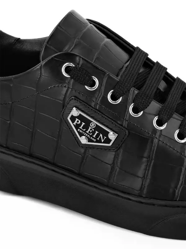 Philipp Plein Crocodile-effect Lace-up Sneakers