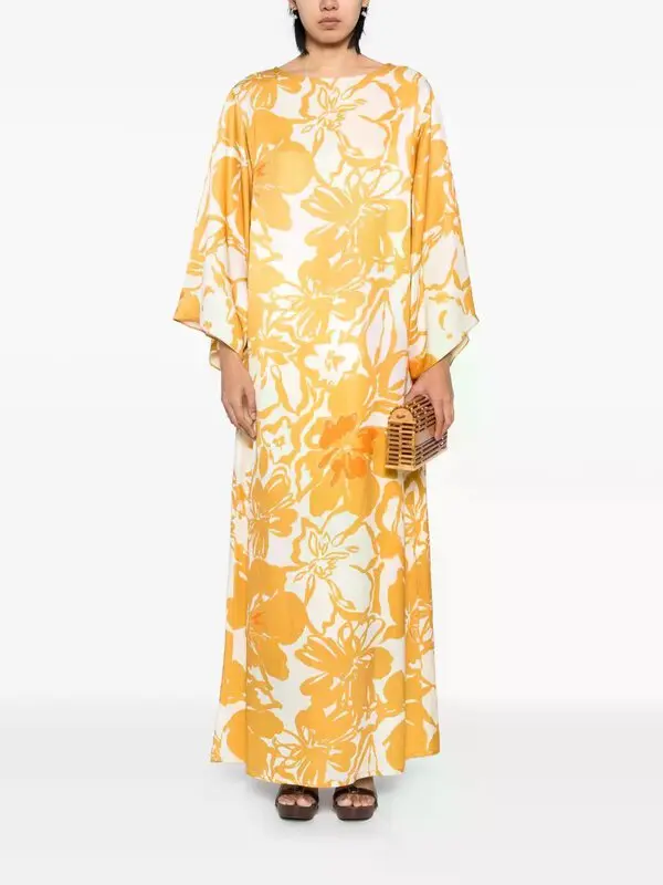 BAMBAH Maya Sabrina Kaftan Floral Print - Brown