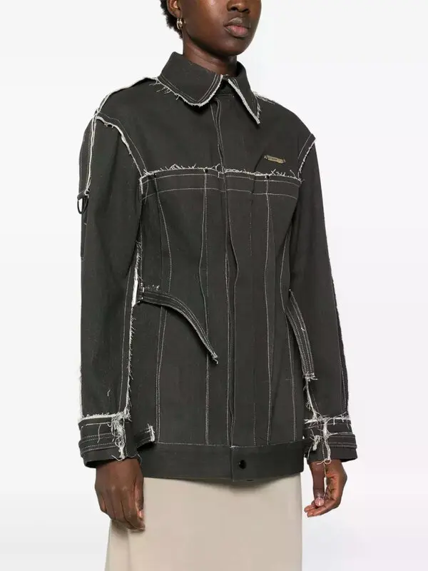 ELENA VELEZ Darted Denim Jacket - Grey