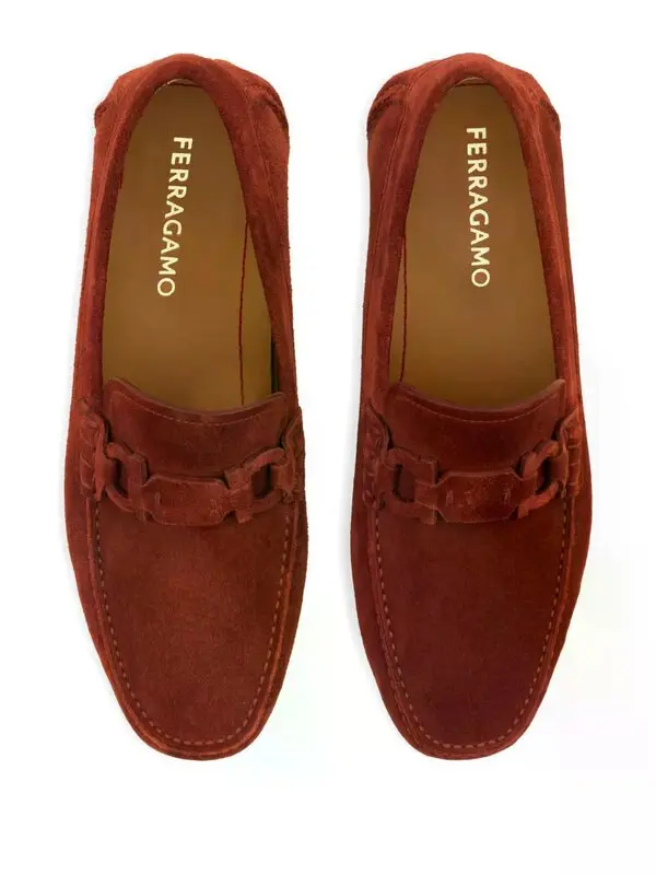 FERRAGAMO Gancini Loafers - Red