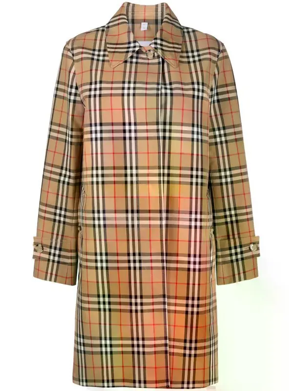 Burberry Checked Cotton Jacket - Brown