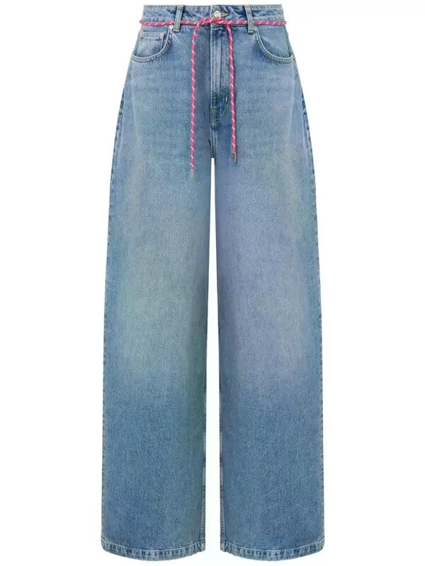 Moschino Wide-leg Denim Jeans With Drawstring Waist
