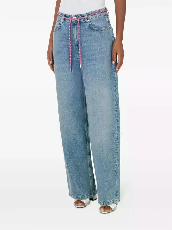 Moschino Wide-leg Denim Jeans With Drawstring Waist