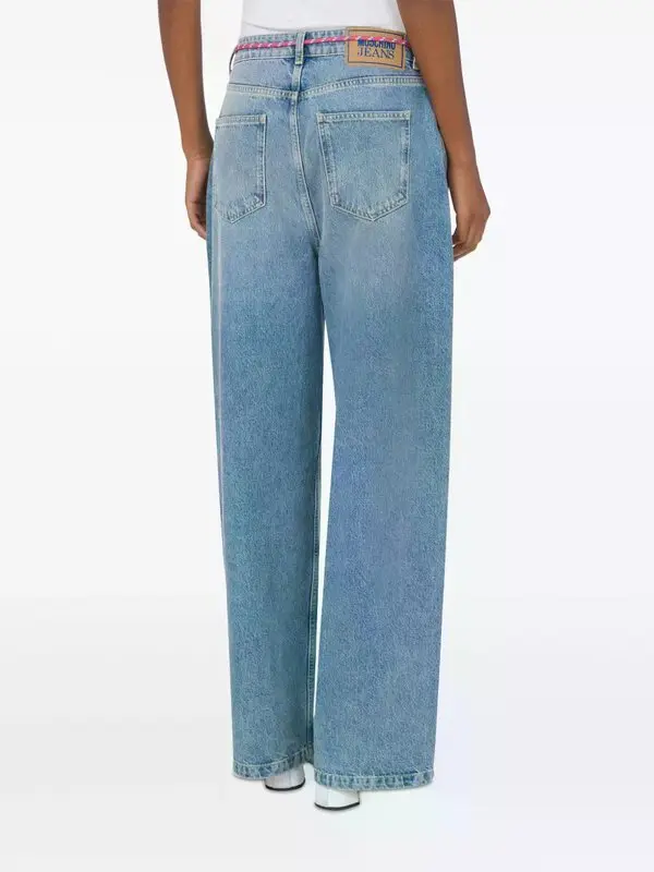 Moschino Wide-leg Denim Jeans With Drawstring Waist