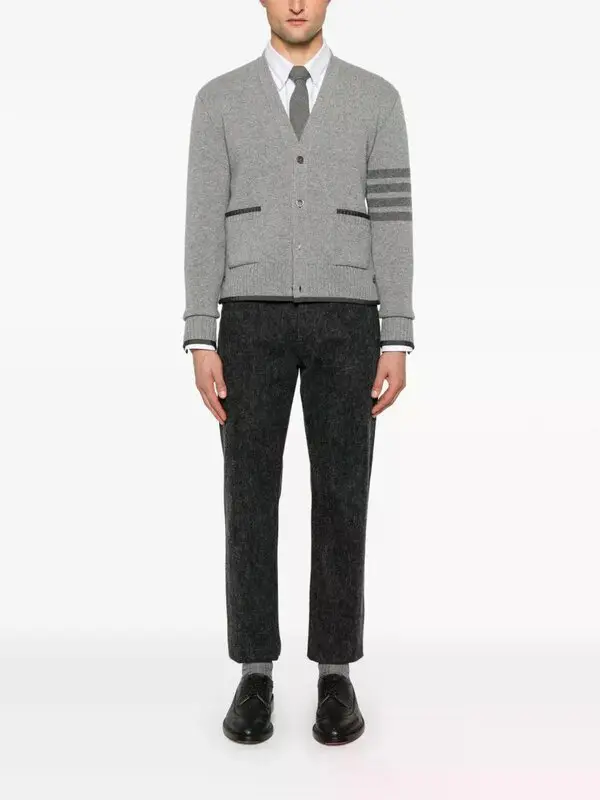 Thom Browne Milano Stitch Merino Wool V-neck Cardigan