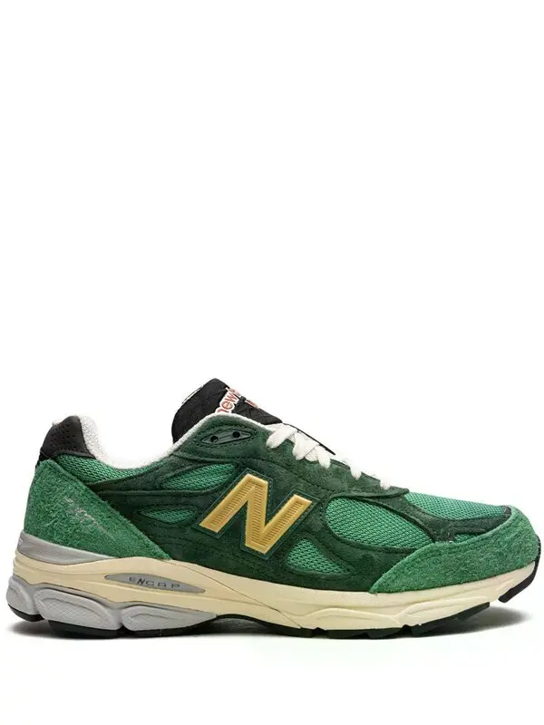 NEW BALANCE 990 V3 "made In Usa" Suede And Mesh Sneakers - Green