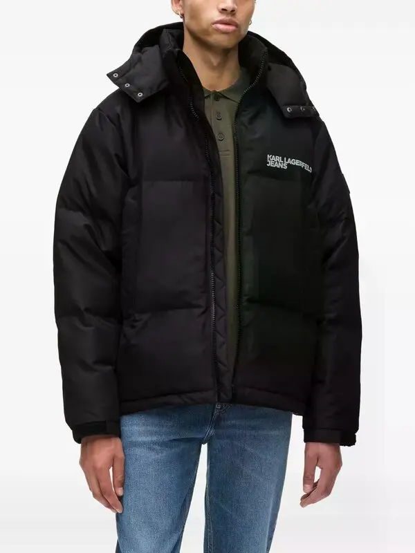 Karl Lagerfeld Padded Hooded Jacket - Black