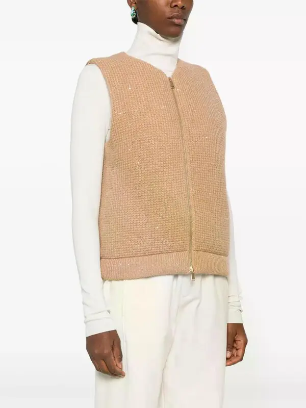 Fabiana Filippi Sequin-embellished Merino-silk Blend Gilet