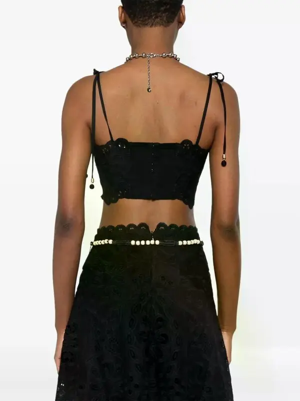 Zimmermann Rhiannon Embroidered Crop Top
