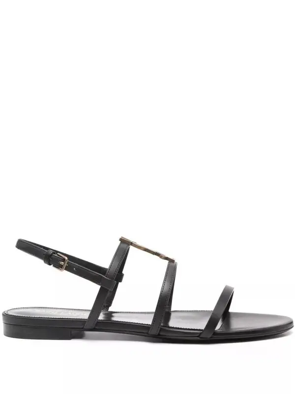 Saint Laurent Cassandra Flat Sandals - Black