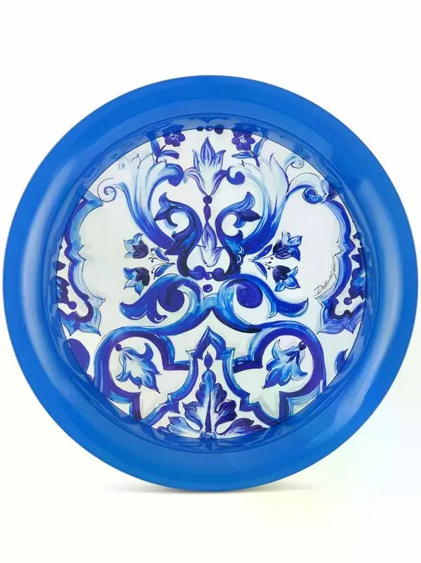 Dolce & Gabbana Mediterranean Print Tray - Blue