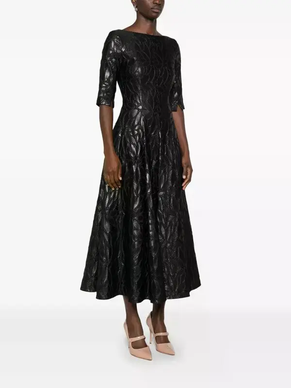 Talbot Runhof Floral Pattern Midi Dress