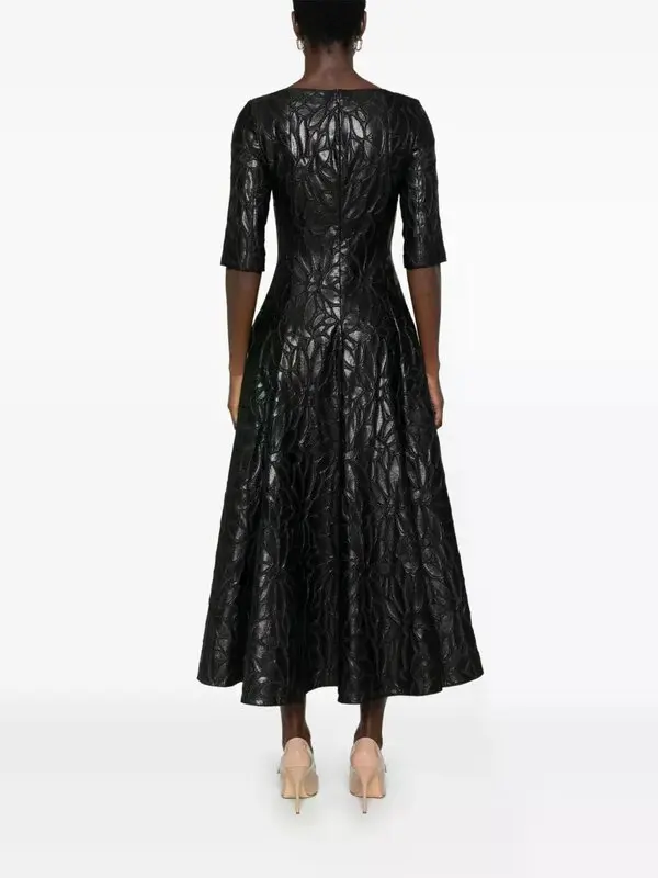 Talbot Runhof Floral Pattern Midi Dress