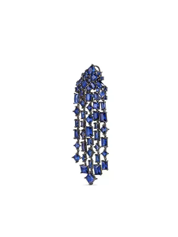 ANABELA CHAN Rhodium Vermeil Cascade Sapphire Drop Earrings - Blue