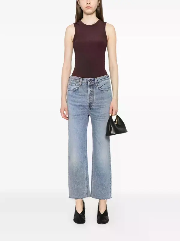 TOTEME Whiskering Effect Straight Leg Jeans