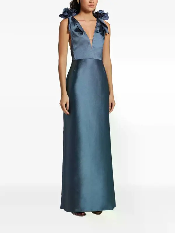 Marchesa Sleeveless Floral Appliqué Gown