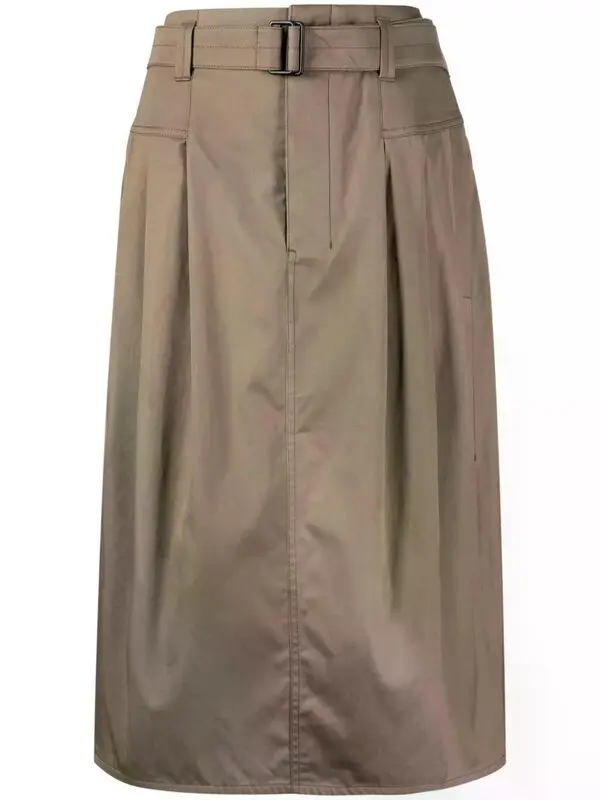 LEMAIRE Belted Midi Skirt - Brown