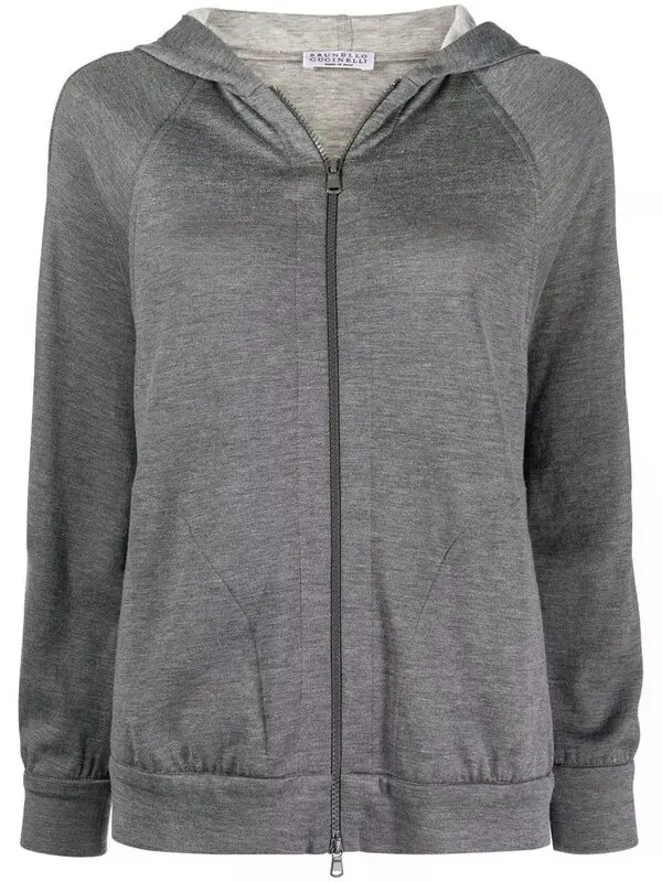 Brunello Cucinelli Cotton-silk Blend Zip-up Hoodie