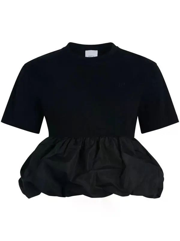 PATOU Ruffle Hem T-shirt - Black