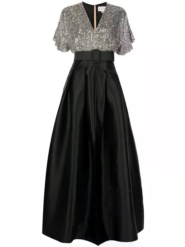 Sachin & Babi Simone Sequin-embellished Gown - Silver