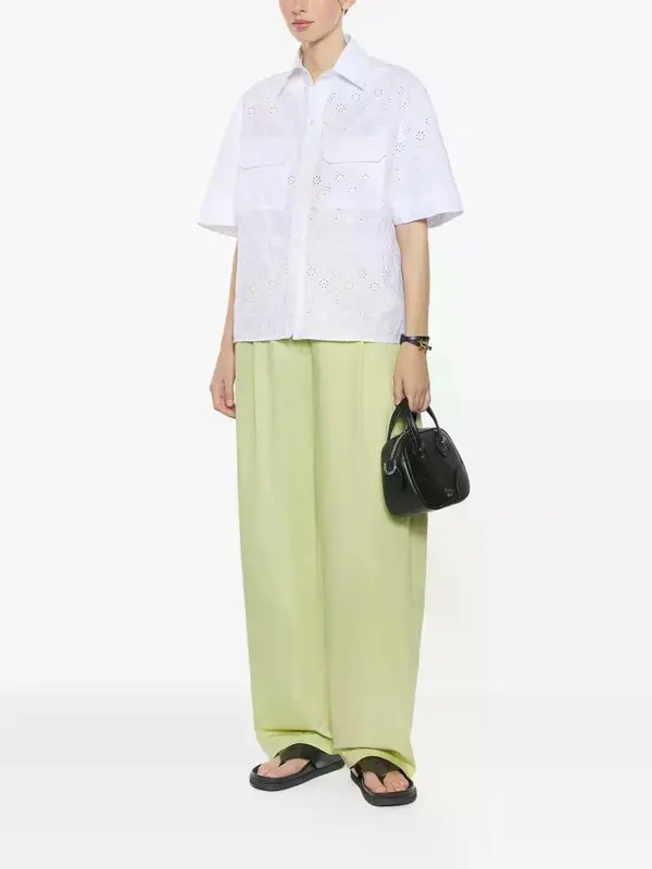 Maison Kitsuné Embroidered Short-sleeve Shirt - White