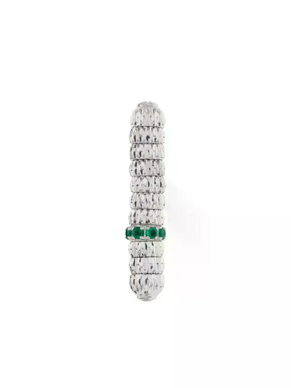 OFFICINA BERNARDI 18kt White Gold Enigma Emerald Drop Earrings - Silver