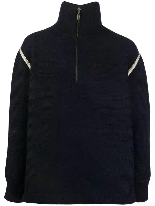 MAISON MARGIELA Knitted Jumper With Zip Neck And Elbow Patches