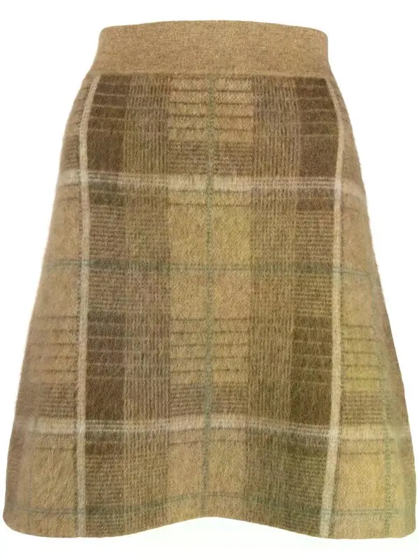 Polo Ralph Lauren Checked Intarsia-knit Skirt